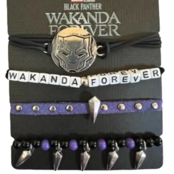 Marvel | Jewelry | Marvel Black Panther Wakanda Bracelet 4 Pack | Poshmark
